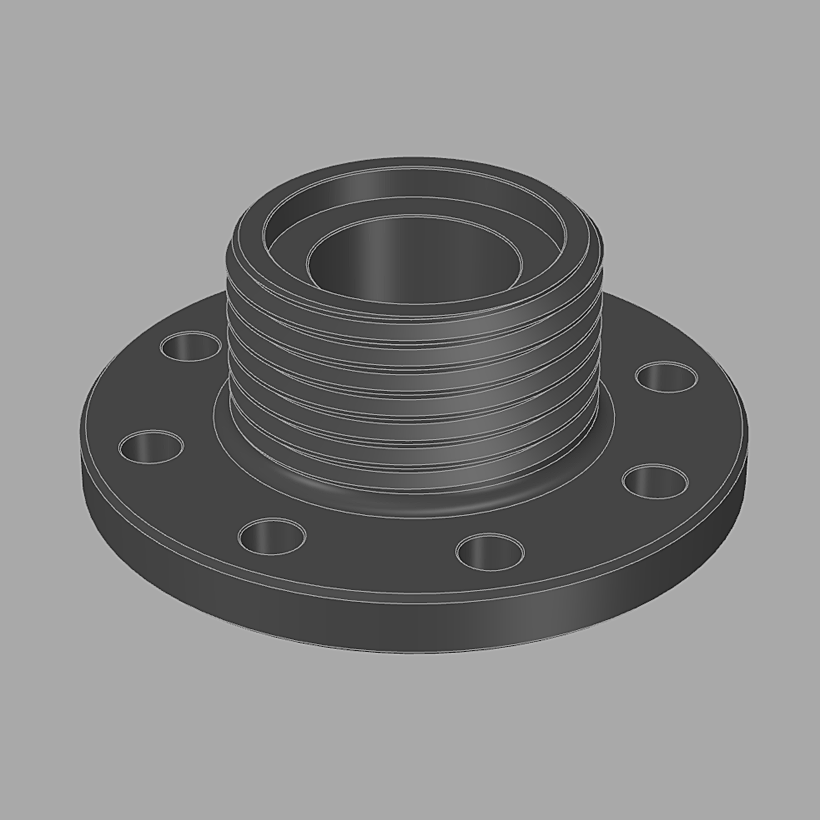 FLK004 - Flange-coupling 3" flange with AKZO 3" M110 and sideconnection ...