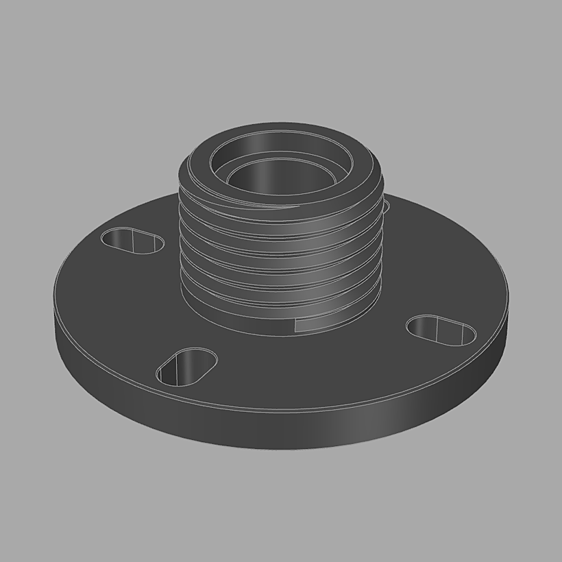 FLK011 - Gewindeflansch 3" mit AKZO 2" M88 außengewinde, 4x schlitzloch ...